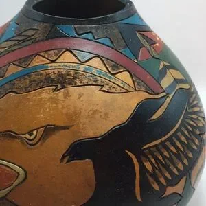 Accents | Stone Heat Studios Native American Cravedpainted Gourd | Poshmark